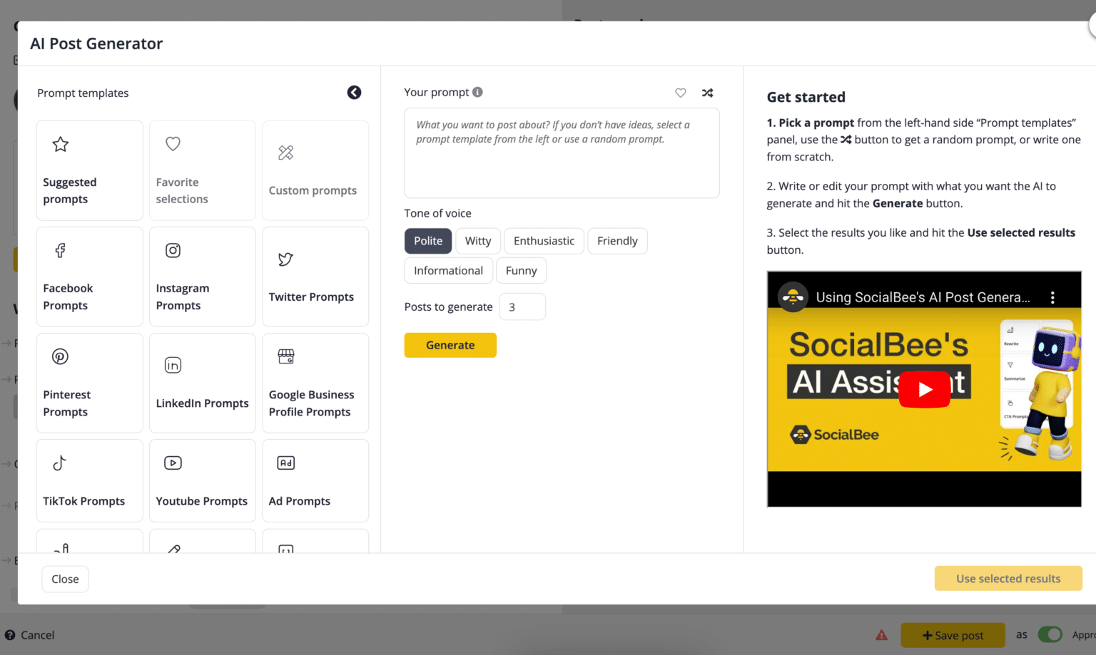How to Use SocialBee's Free Social Media Post Generator - SocialBee